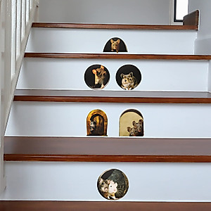 12 Pieces Mouse Hole Wall Sticker for Wall 3D Mouse Hole Wall Decal Mouse Reading Book in Wall Sticker Mural Realistic DIY Home Decal Animal for Home Nursery Wall Decor