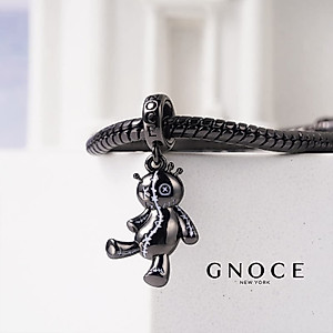 GNOCE Voodoo Doll Pendant Charm 925 Sterling Silver Dangle Bead Charms For Women Bracelet/Necklace Halloween Gifts For Wife(color-5)