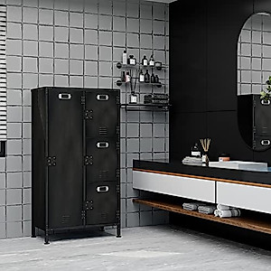 SISESOL Metal Locker Storage Cabinet, 55" Lockers Locking Cabinet Lockers for Employees, Mini Locker for Home, Bedroom, School, Office, Gym