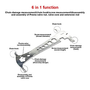HERCHR Bike Bicycle Chain Wear Indicator, hains Gauge Checking Tool Mountain Road Bike MTB Chains Checker