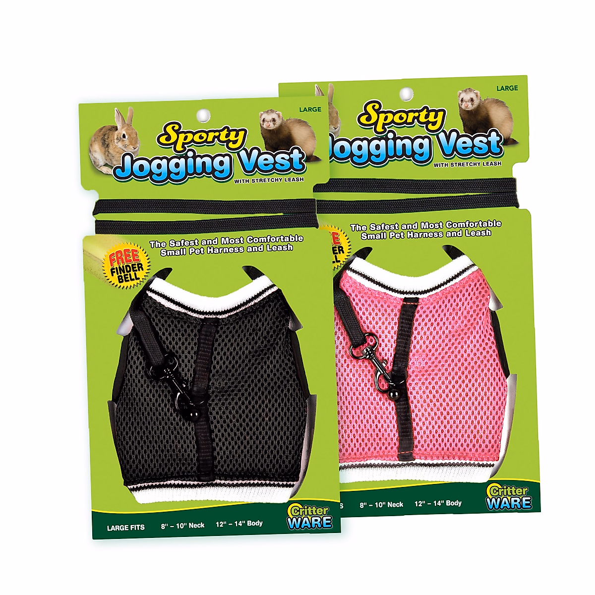 Ware Manufacturing Nylon Walk-N-Vest Pet Harness and Leash for Small Pets, Large - Colors May Vary