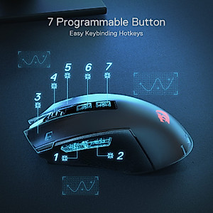 Redragon M693 Wireless Gaming Mouse, 8000 DPI Wired/Wireless Gamer Mouse w/ 3-Mode Connection, BT & 2.4G Wireless, 7 Macro Buttons, Reliable Power Capacity for PC/Mac/Laptop