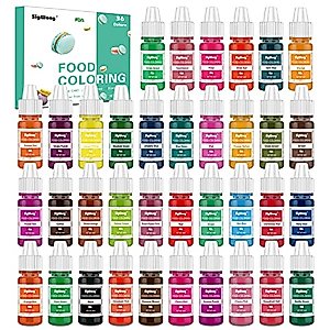 Food Coloring - 36 Color Concentrated Liquid Food Colouring Set - neon Liquid Food Color Dye for Baking, Decorating, Icing, Cooking, Slime Making Kit and DIY Crafts, 6ml Bottles(0.2 fl.oz.)