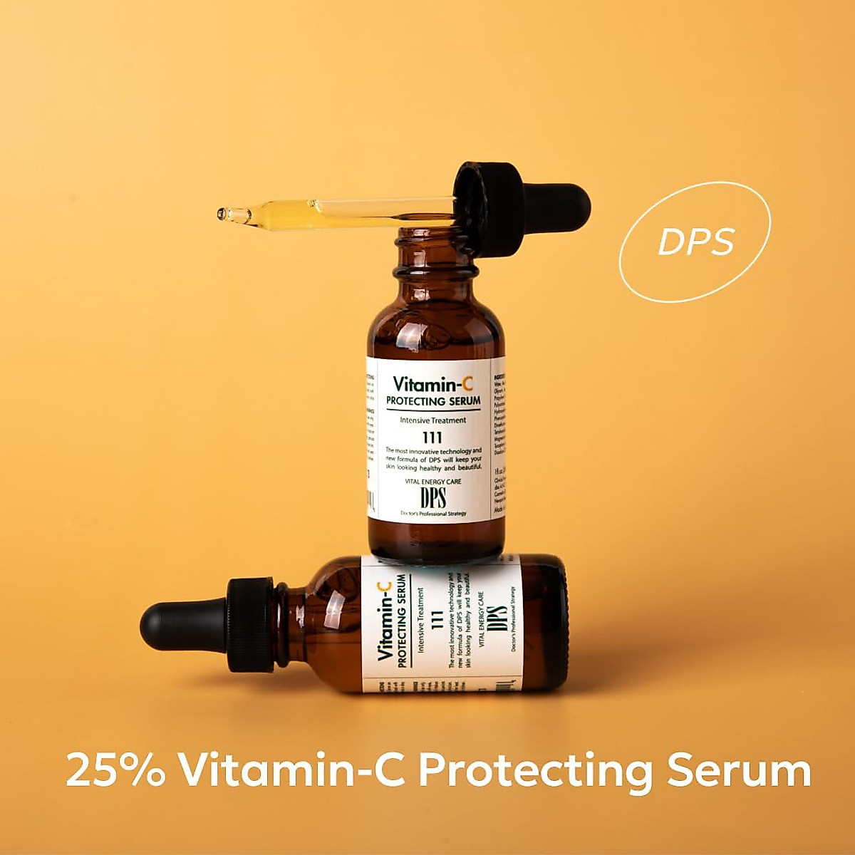 DPS Pure Advanced 25% Vitamin C Serum for Face – High Potency Formula with Vitamin E, Hydrating Panthenol & Natural Antioxidants – Made in USA