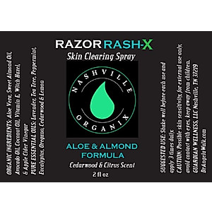 Dr. A's Razor Rash-X Skin Clearing Spray | Natural Bump & Burn Relief Serum & Ingrown Hair Eliminator | Organic Aloe Vera, Witch Hazel, Neem Oil & Tea Tree Formula | Clean Citrus Scent For Men & Women