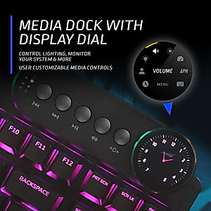 Mountain Everest Max Mechanical RGB Gaming Keyboard - Modular - Integrated Display Keys - Hot-Swappable Switches - OBS Controls Integration (Gunmetal Gray, Silent Red - Linear & Quiet)