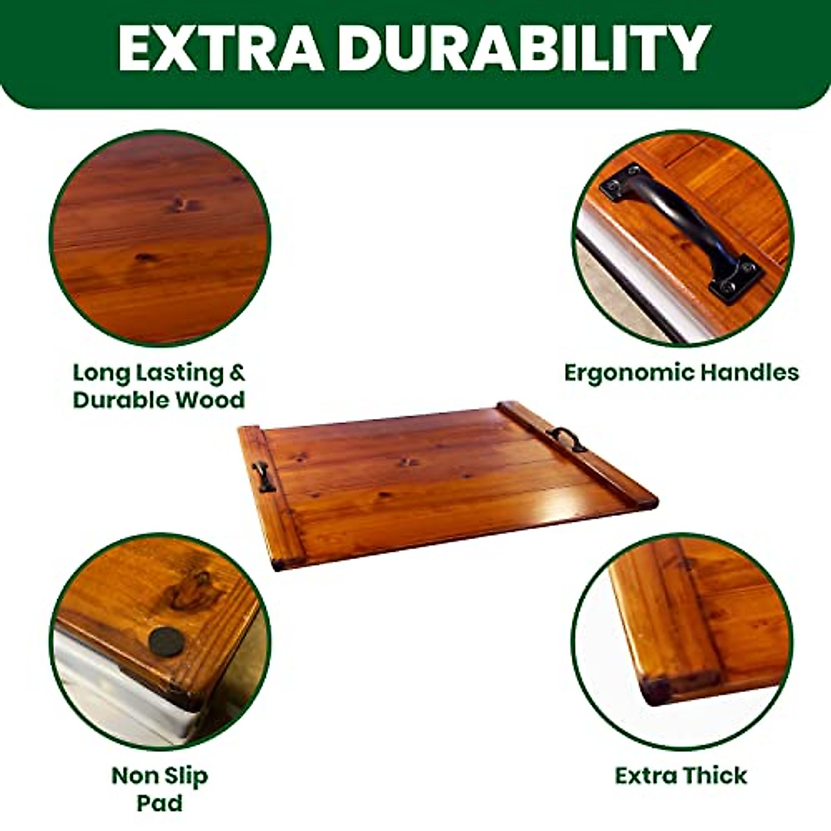 Noodle Board Stove Cover Wood, Electric Stove Top Cover, Stove Top Cover board with Handles, Lightweight Stove Top Covers for Kitchen Decor