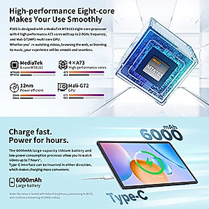 TECLAST Android 12 Tablet 10 inch, Tablets P30S 4GB RAM+64GB ROM(TF 1TB), 8-Core Processor 2.0GHz, 2.4G&5G WiFi Tablet, Face Recognition, Dual Cameras, BT5.0, GPS, Google GMS Certified