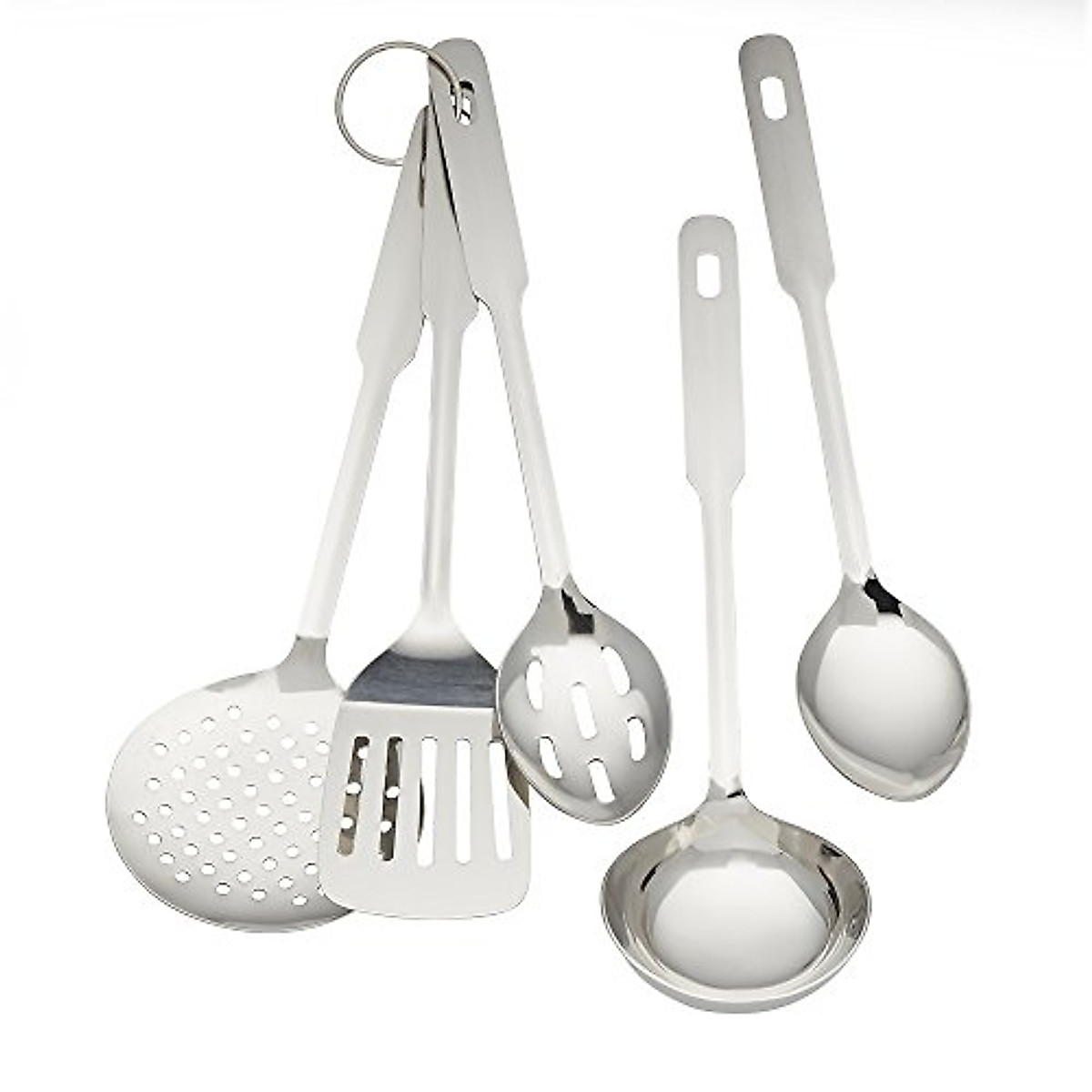 Amco 8796 Stainless Steel 5-Piece Utensil Set,Medium