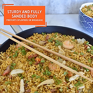 IMUSA 4 Pack 13.5" Bamboo Cooking Chopsticks,Brown