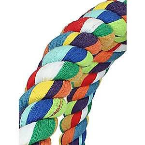 Bonka Bird Toys 3547 Large Globe Rope Ring Lux Cotton Coloful Climb Macaw African Grey Cockatoo