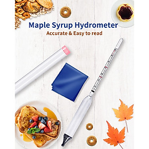 Cimalab Maple Syrup Hydrometer, Accurate Hydrometer for Maple Syrup Making, Hydrometer Maple Syrup Supplies with Brix & Baume Scales, Syrup Hydrometer for Measure Sugar Content in The Syrup Sap