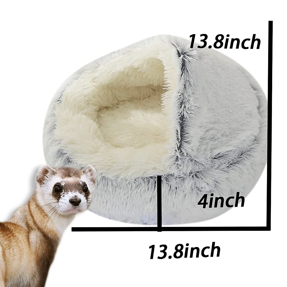 Ferret Bed Cave and Hideouts，Ferret Hideaway Bed Accessories for Cage Ferret Beds and Hideouts (Gray)