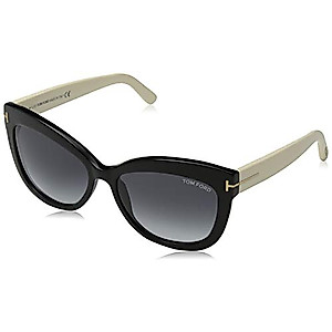 Sunglasses Tom Ford FT 0524 Alistair 05B black/other / gradient smoke, Black and Ivory, 56-16-140