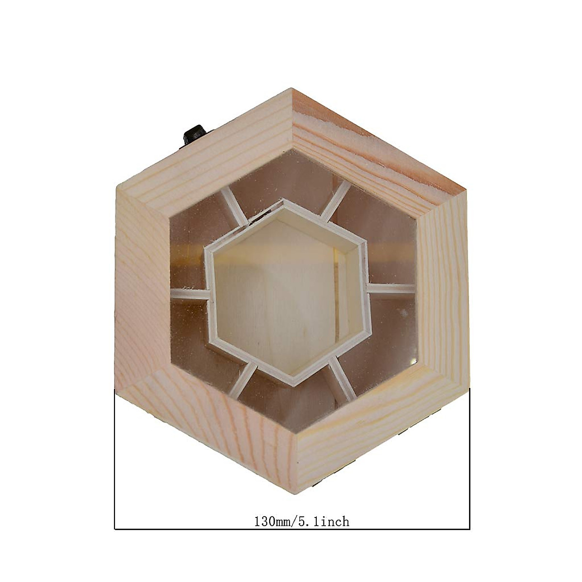 LoveinDIY Wooden Jewelry Box, Jewelry Organizer and Storage- Unfinished Wood – Hexagon Unfinished Wood with Clasp