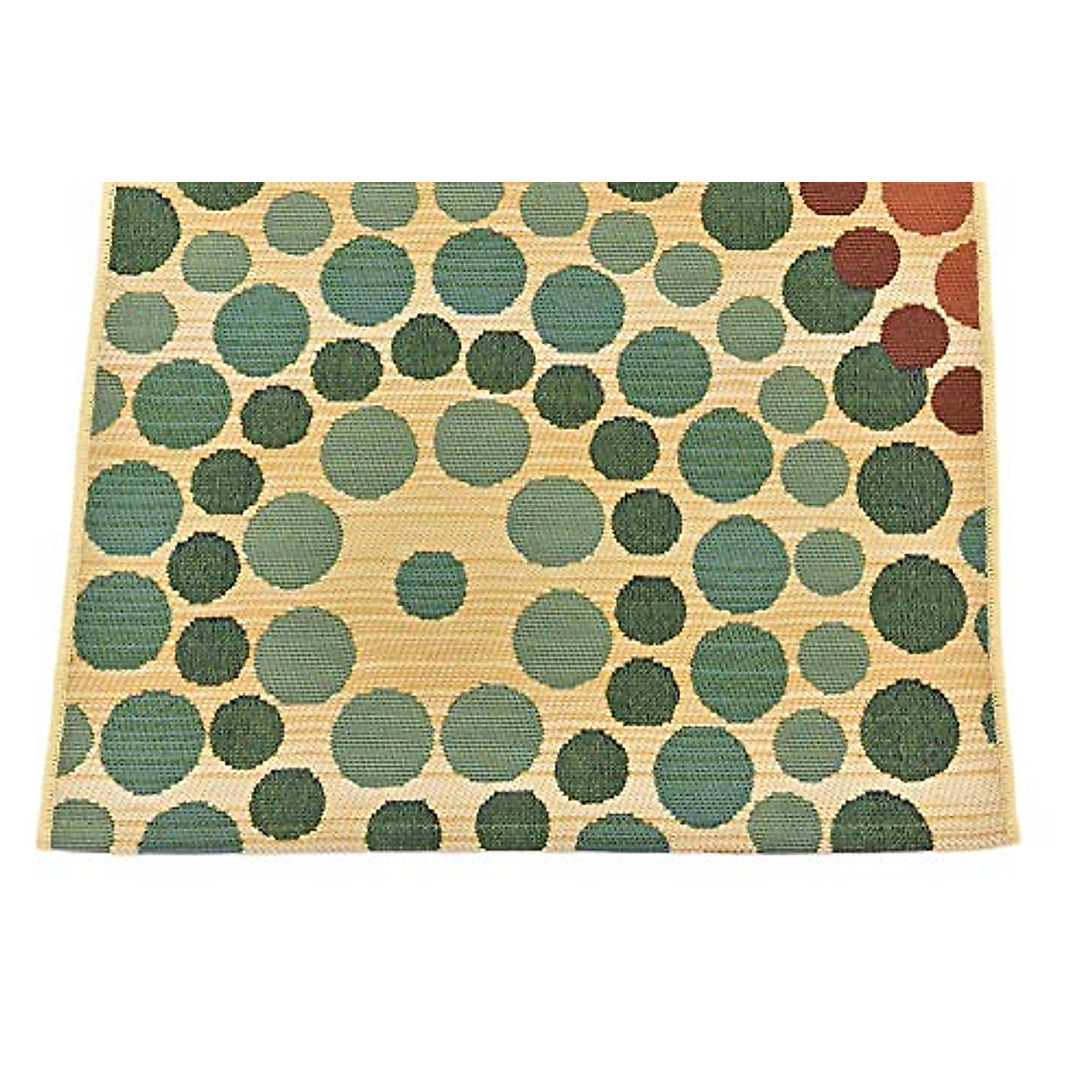 Unique Loom Outdoor Modern Collection Area Rug - Spark (2' x 6' 1" Runner, Beige/ Burgundy)