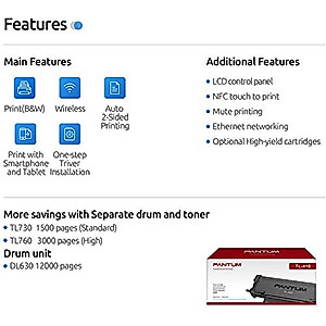 Laser Printer with WiFi Wireless NFC Duplex Two-Sided Black and White Monochrome Printing for Home Office School Student (35PPM, L2350DW-W2U36A)