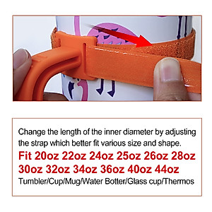 YOUCOX Adjustable Tumbler Handle for YETI 20 Oz 30Oz 40OZ, 20oz to 44 Oz RTIC, Ozark Trail, Simple Modern, SIC, SUNWILL, Tervis, Beast and More Brand Tumbler Cup Mug, NO Brand Limitid Orange