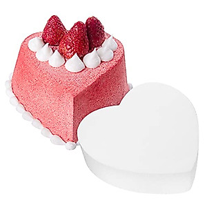 Abaodam 3pcs Foam Cake Mold Wedding Decor Cake Stand Tools Multi-Function Cake Dummies Cake Dummy Tool Practicing Fake Cake Gathering Fake Cake Decorations White Heart-Shaped