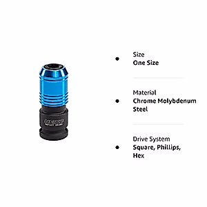 NEIKO 30285A Impact Wrench Adapter, 3/8" Drive Female to 1/4" Hex Converter, Quick Release, Quick Change Chuck, Square to Hex Bit Adapter, Impact Drill Adapter, Cr-Mo Steel Ratchet Wrenches Drivers