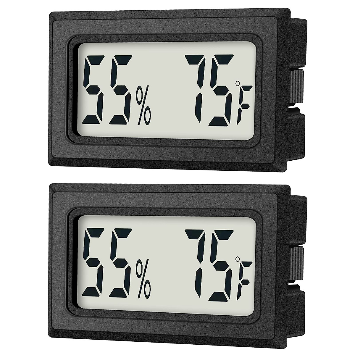 Mini Digital Thermometer 2-Pack Hygrometer Indoor Humidity Monitor Temperature Humidity Gauge Meter with Fahrenheit (℉) for Humidors, Greenhouse, Garden, Cellar, Closet, Fridge Etc by DWEPTU