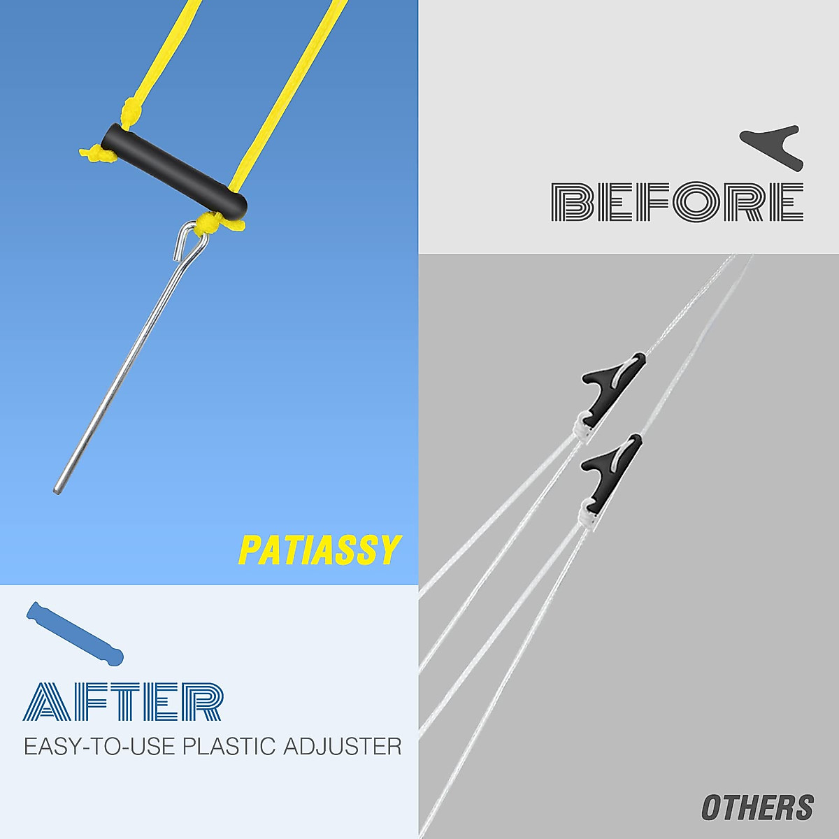 Patiassy Outdoor Portable Volleyball Net Set System - Quick & Easy Setup Adjustable Height Steel Poles, PU Volleyball with Pump and Carrying Bag for Beach Backyard (Yellow)