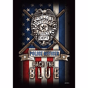 Toland Home Garden 1112390 Back The Blue Police Flag 12x18 Inch Double Sided Police Garden Flag for Outdoor House Patriotic Flag Yard Decoration