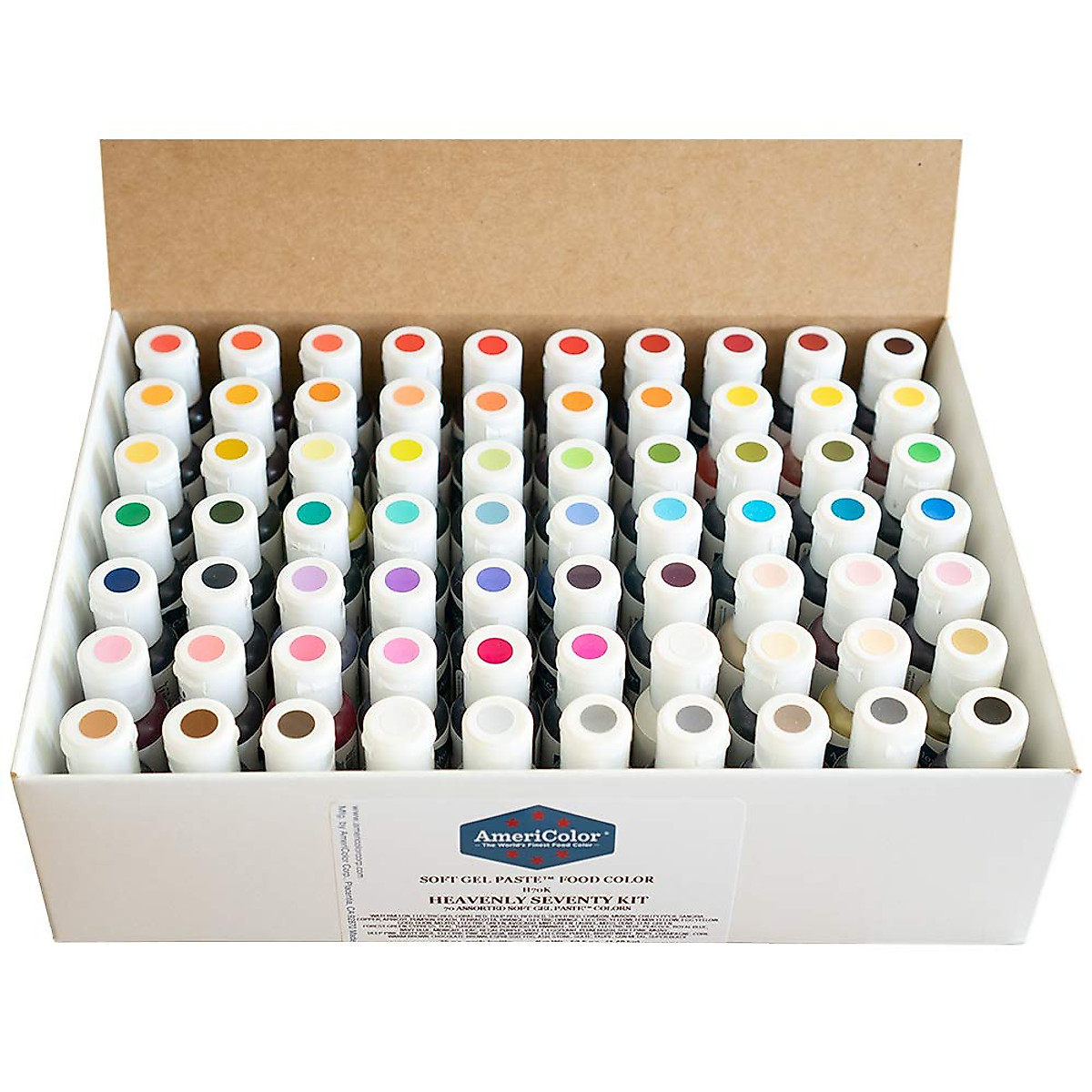 Food Coloring AmeriColor Heavenly Seventy Kit Soft Gel Paste 70 x .75 Ounce Bottles