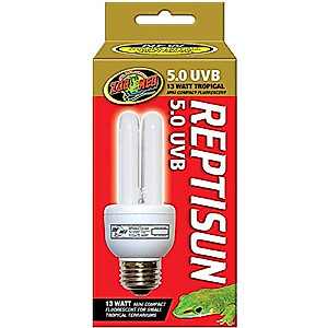 Zoo Med 4 Pack of ReptiSun 5.0 UVB Mini Compact Fluorescent Bulbs for Small Tropical Terrariums
