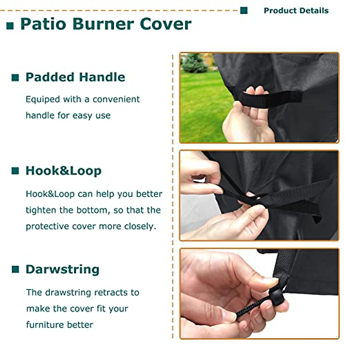 AKEfit Patio Stove Burner Covers, Outdoor Grill Cover for Camp Chef 2 Burners Stove, Heavy Duty Waterproof Protector for EX60LW EX60PP, 32''L x 16''W x 21''H, Black