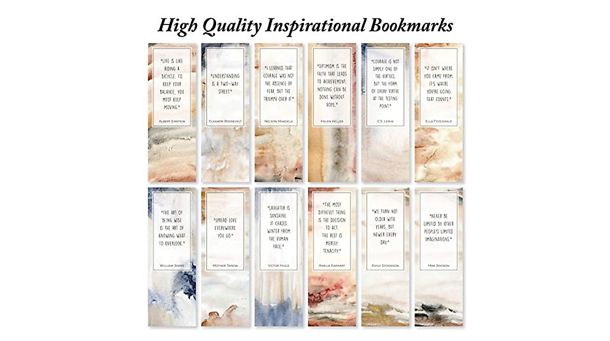 Abstract Bookmarks with Inspirational Quotes | Pack of 48