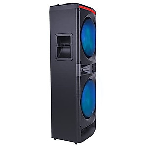 Gemini Sound GPK-1200 – 6000W Peak Power Dual 12" Woofers Bluetooth Party Speaker with LED Lighting, Mic & Guitar Inputs, USB/FM Radio, for Home Karaoke, BBQs, College Events