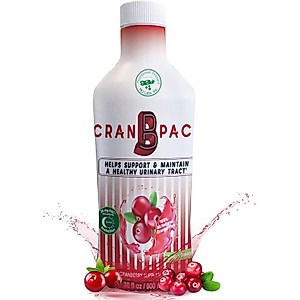 Nutritional Designs Cran-B-PAC Cranberry Supplement, Urinary Tract Health for Women Cranberry Concentrate Liquid with Vitamins, UTI Prevention for Women, Natural & Non GMO, 36mg PAC, 30 Oz Bottle