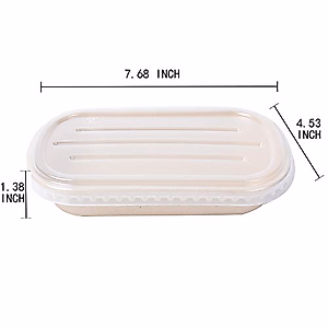 JAYEEY 17 oz Disposable salad bowls with lids, Sugarcane Fiber Paper Bowls take away Bagasse food containers meal prep deli container 50 Pack