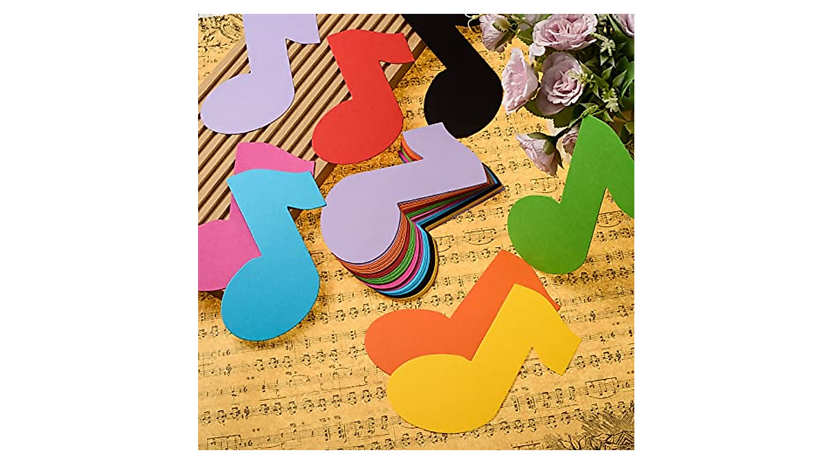 72 Pcs Colorful Music Note Cutouts for Parties & Decor