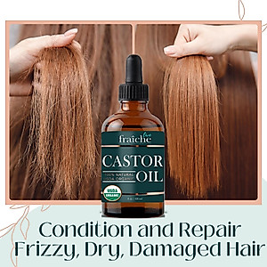 Organic Castor Oil (4oz) + Filled Mascara Tube, 100% USDA Pure, Cold Pressed, Hexane Free Lash Serum by Live Fraiche - Hair Growth Oil for Eyelashes, Eyebrows, Hair - Brow and Hair Treatment Oil