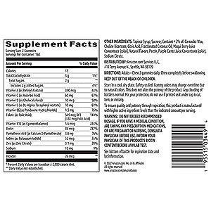Amazon Basics Adult Multivitamin for Men & Women, 300 Gummies with Vitamins A, C, D, E, B-6 and B-12, 150 Count (Pack of 2) (150 Day Supply) (Previously Solimo)