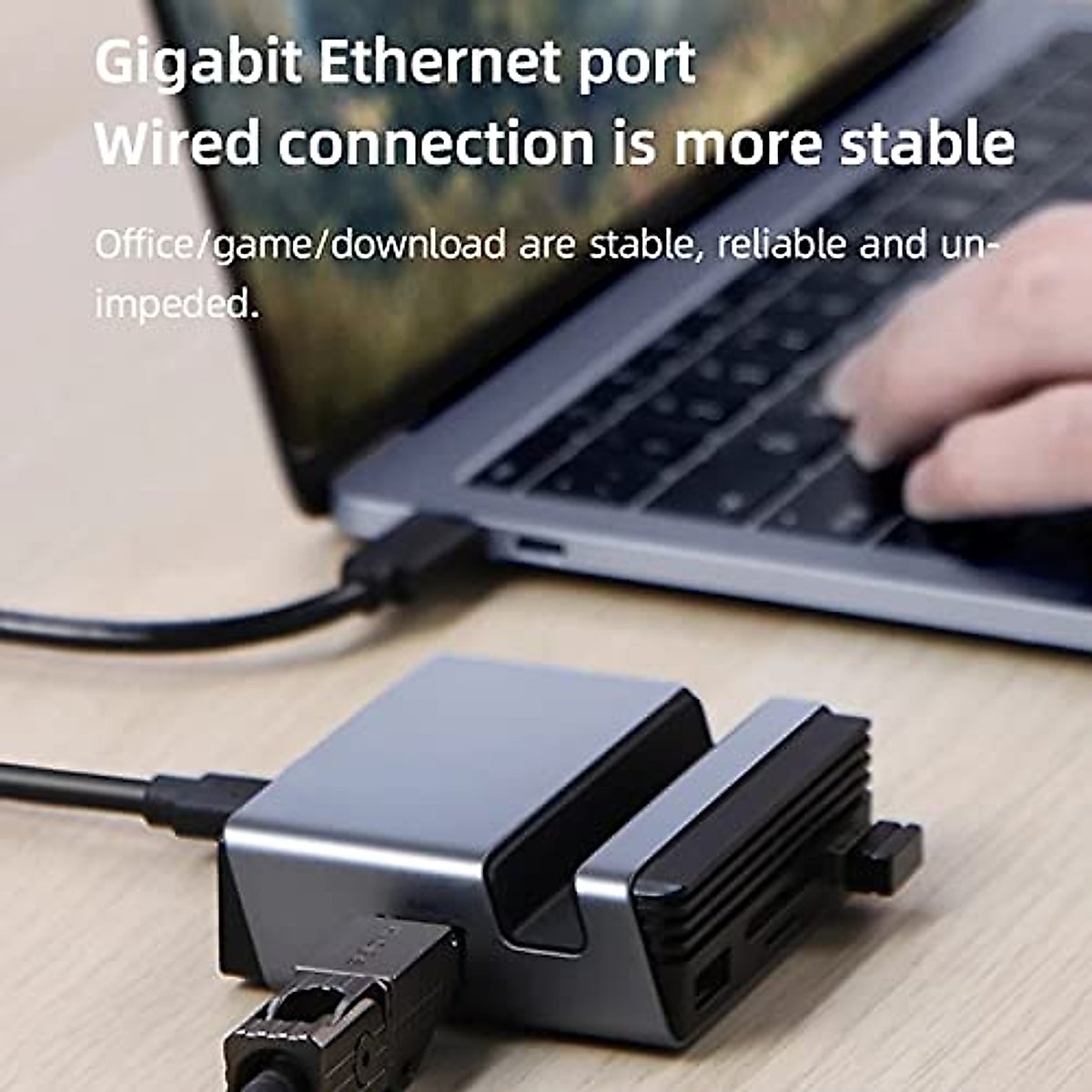 CHYSP USB C Hub Type-C Docking Station Type-C to 4K HDMI-Compatible PD SD/TF Card Reader RJ45 Phone Holder Stand
