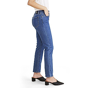 Dockers Women's Slim Fit High Rise Jean Cut Pants, Medium Indigo Stonewash (Denim), 25