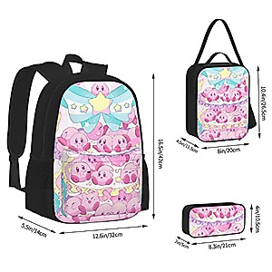 NKISMOODM Pocket Backpack Travel Camping Work School Bag Pencil Case Lunch Bag Combination