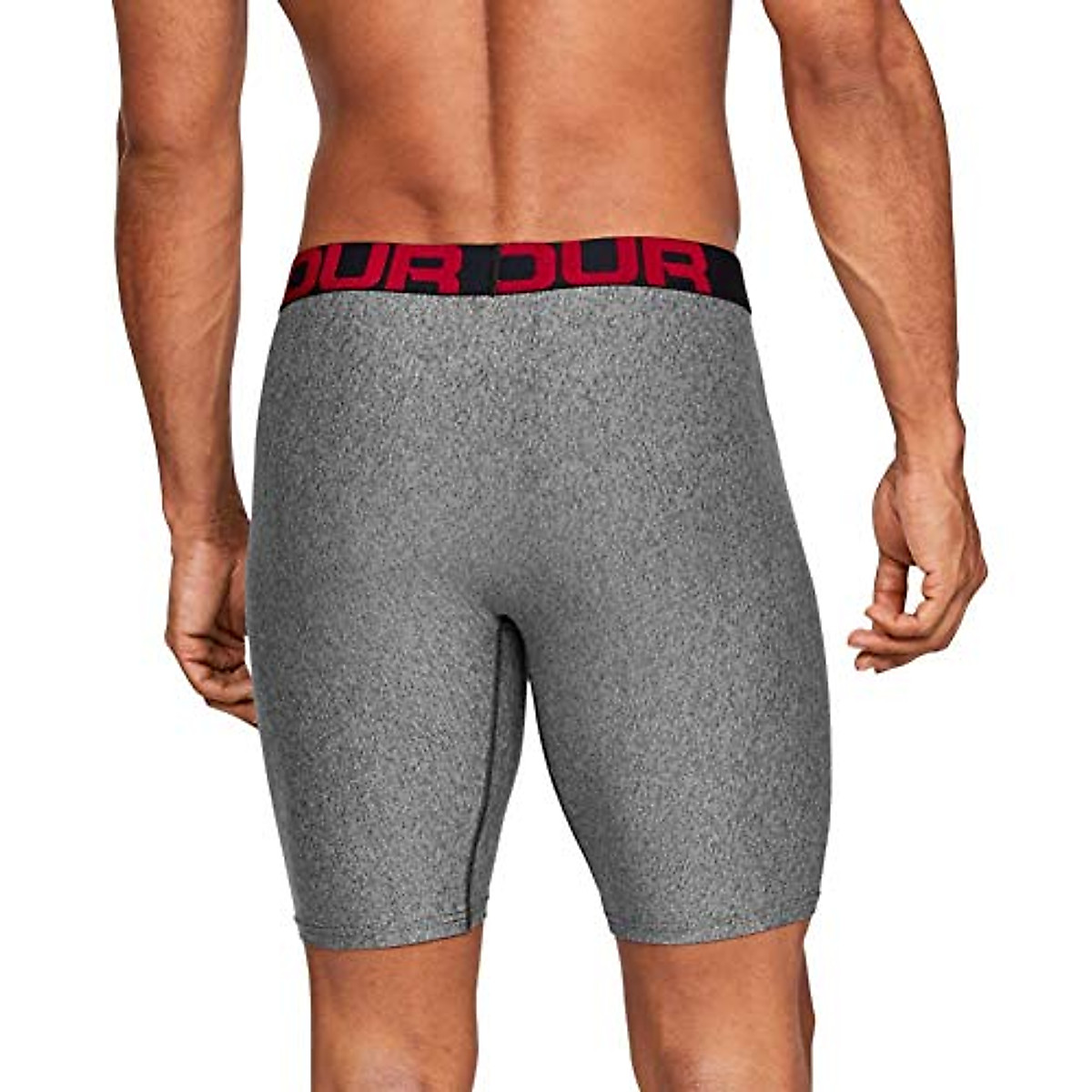 Under Armour mens Tech 9-inch Boxerjock 1-Pack , Jet Gray Light Heather (010)/Red , Large