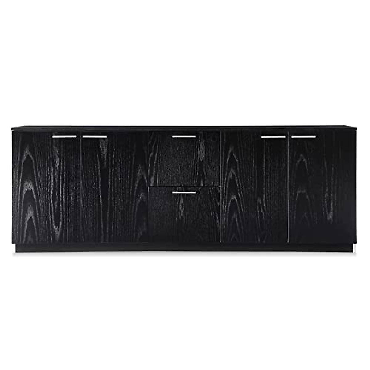 Zuri Furniture Reagan Modern Polished Cabinet Credenza - Black