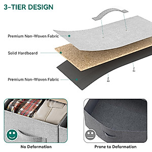 YITAHOME 5 Drawers Fabric Dresser, Storage Tower Organizer Unit for Bedroom, Living Room & Closets - Sturdy Steel Frame, Wooden Top