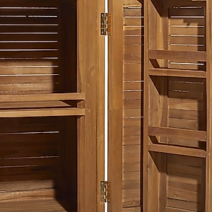 Deco 79 Teak Wood Indoor Outdoor Folding Bar with Expandable Sides, 70" x 24" x 41", Brown