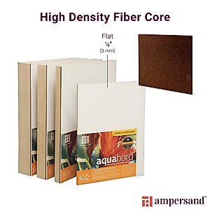 Ampersand Art Supply Watercolor Painting Panel: Museum Series Aquabord, 1/8 Inch Flat Profile, 5" x 7" - Pack of 3