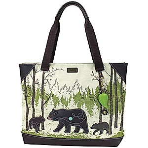 Chala Safari - Tote Bag, Canvas Tote - Detachable Charm/Keychain - Safari Bear