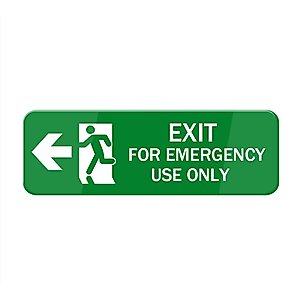 FZQDMT Exit For Emergency Use Only Sign For House, Strong Self-Adhesive Signs For Home, 10” X 3” Premium Durable Acrylic Sign For Door/Wall/Window