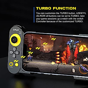 Joso Bluetooth Gaming Controller for iPhone, Android, PC, Direct Play, Stretchable, Gamepad Joystick for iPhone 14 13 12 Pro Max, Galaxy S23 S22 Ultra, iPad mini, Tablet Under 10", Fire HD 10, 8