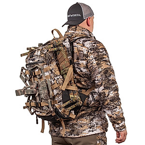Huntworth Hickory Light Hunting Backpack With Weight Suspension System, Compatible Hydration Backpack, Water Ressitant And Plenty Storage Space, 3Lb Disruption Camo Backpack