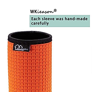 WKieason Regular Mouth Neoprene 16OZ Mason Jar Sleeves Cover (Black/Blue/Yellow)